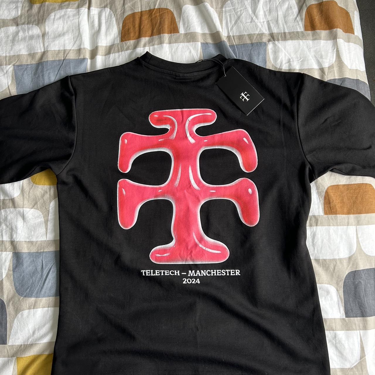 TELETECH pink bubble t shirt From the most recent... - Depop