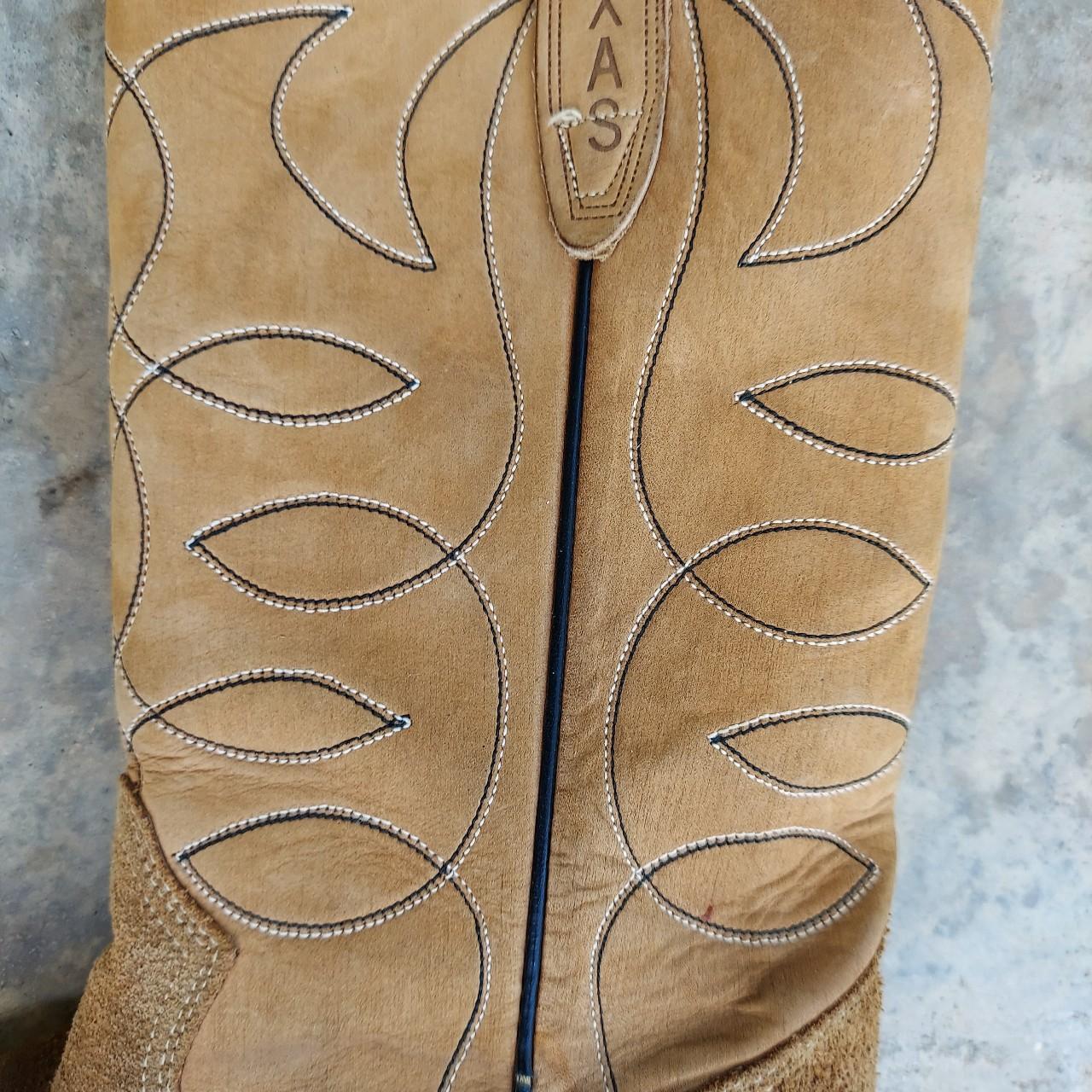 Texas Boot co. mens cowboy boots size 9D one insole... - Depop
