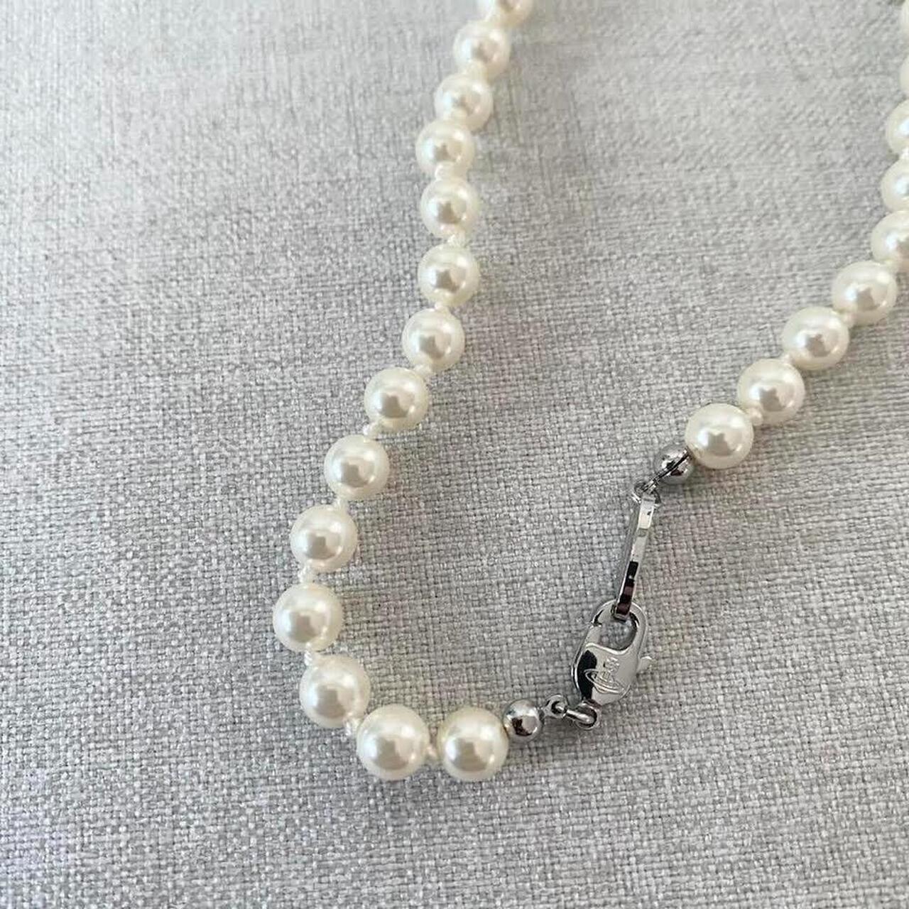 Silver Vivienne Westwood Pearl necklace Brand New... - Depop