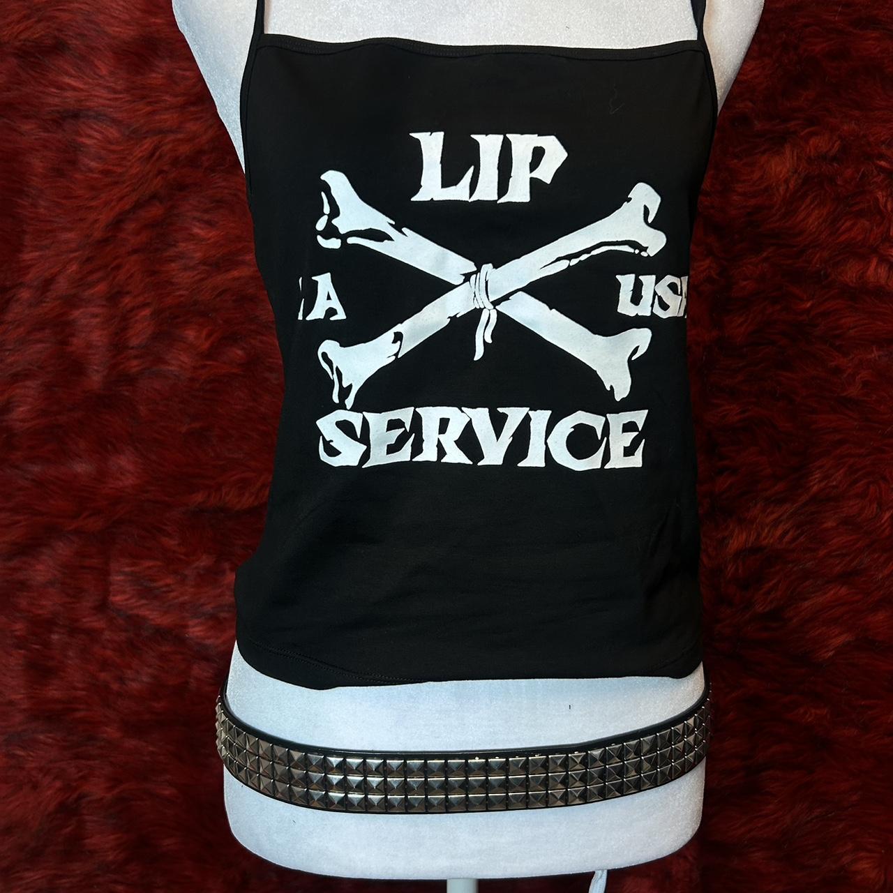Cross bones lip service tank top! Size XL!!🖤🖤🖤 Never... | Depop