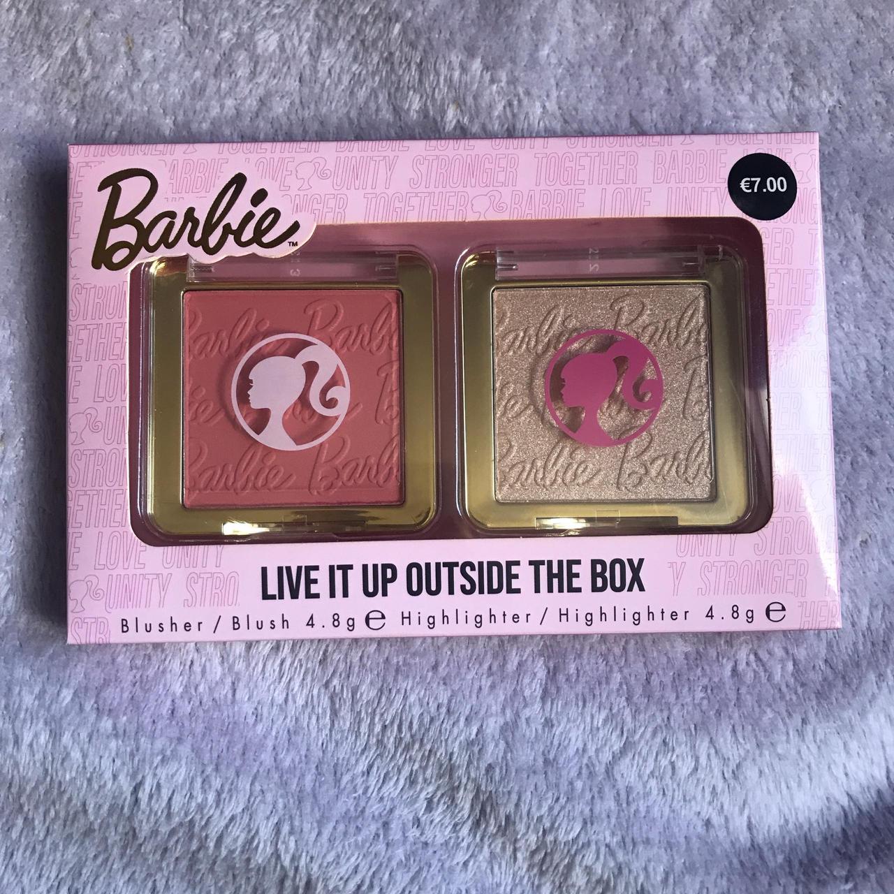 Barbie blush and highlighter set in pink and gold... - Depop