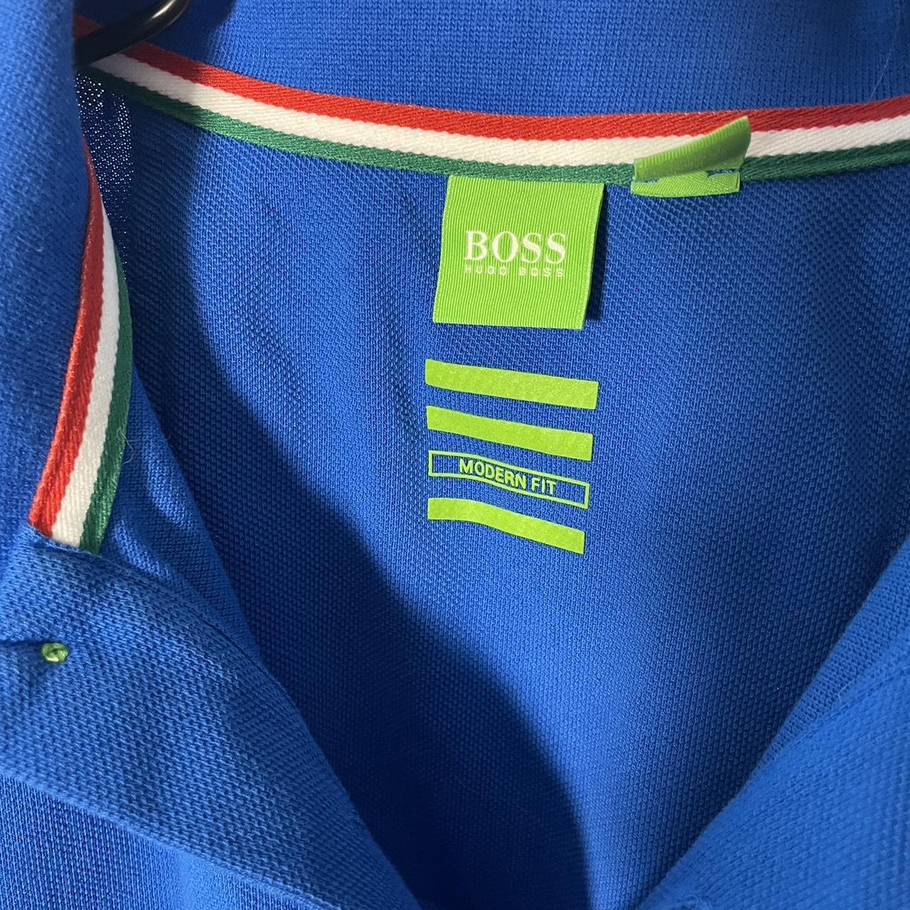 Hugh Boss Italian flag logo polo shirt with il... - Depop