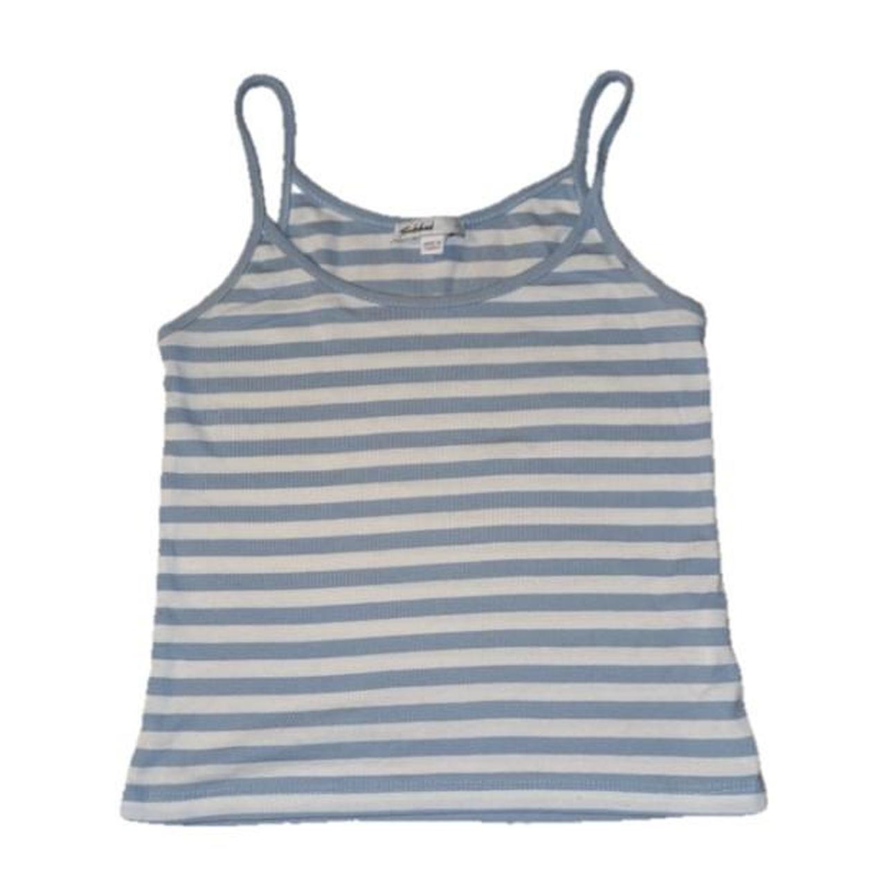 Blue striped subdued tank top, discontinued colour,... - Depop