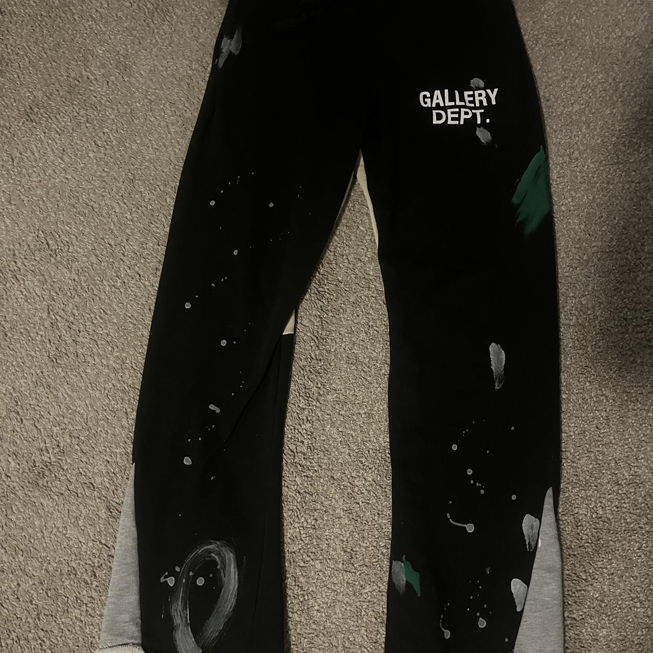 gallery dept black flared sweatpants - Depop