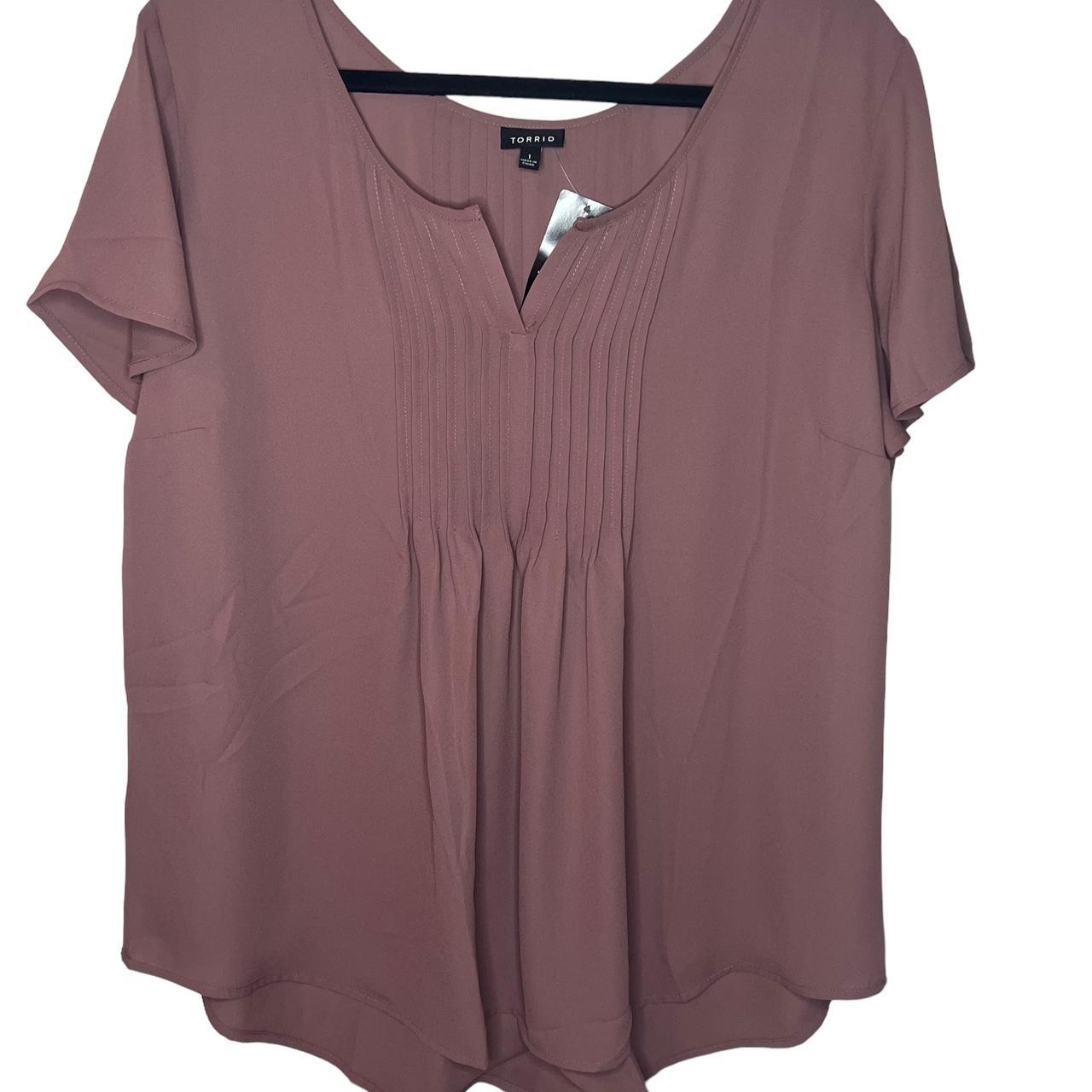 NWT Torrid Mauve Short Sleeve Blouse Size 1XL (14-16) - Depop