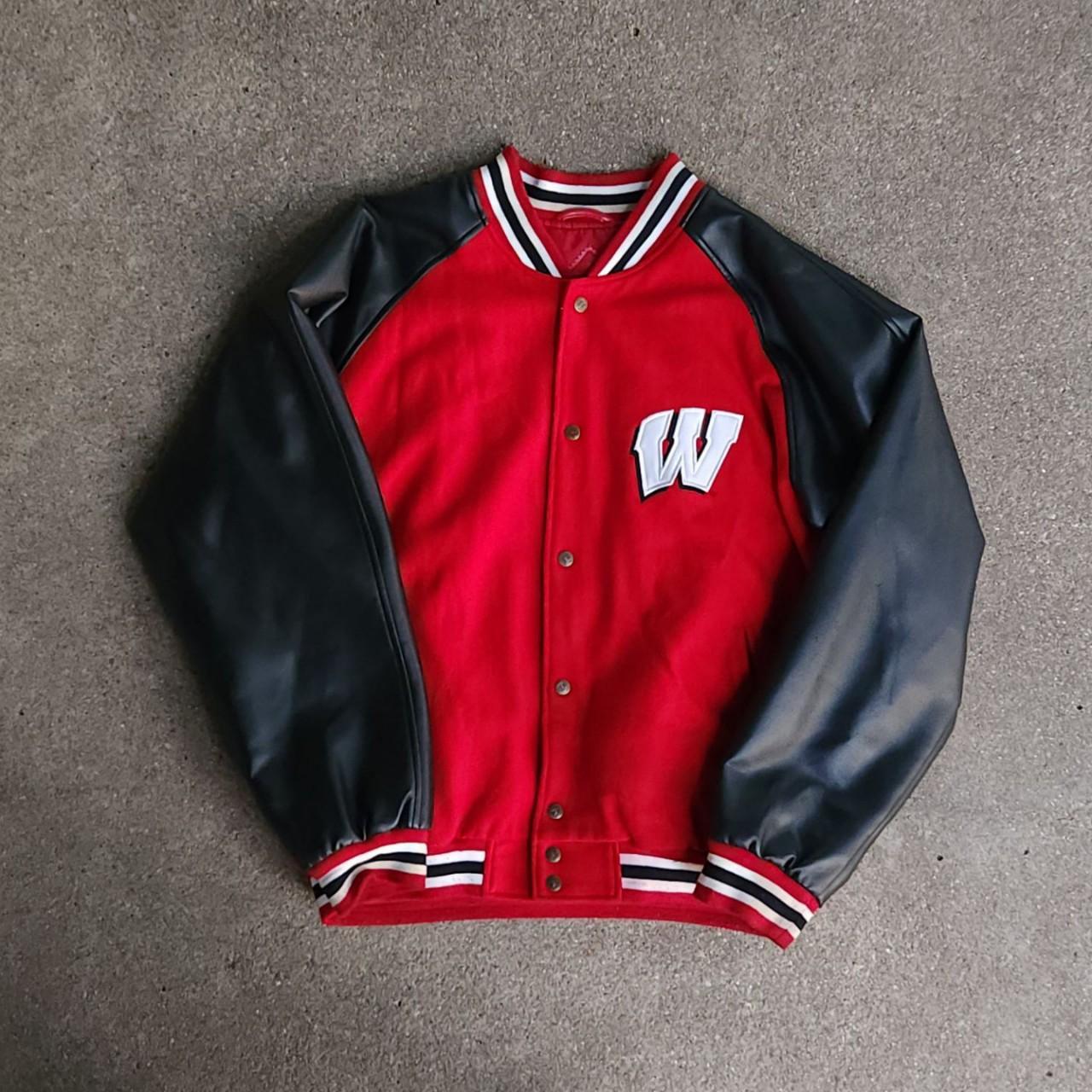 Vintage University of Wisconsin Varsity Letterman... - Depop