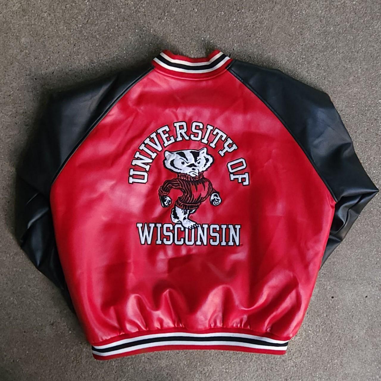 Vintage University of Wisconsin Varsity Letterman... - Depop