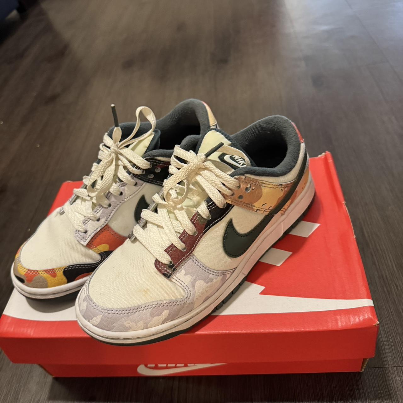 Nike Dunk Low "Cyber Camo" trainers in white and... | Depop