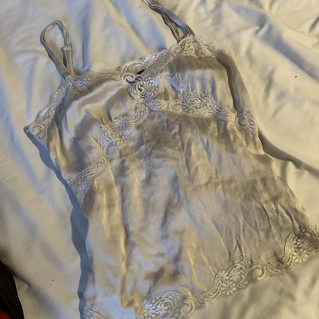 lace cream color lingerie top - Depop