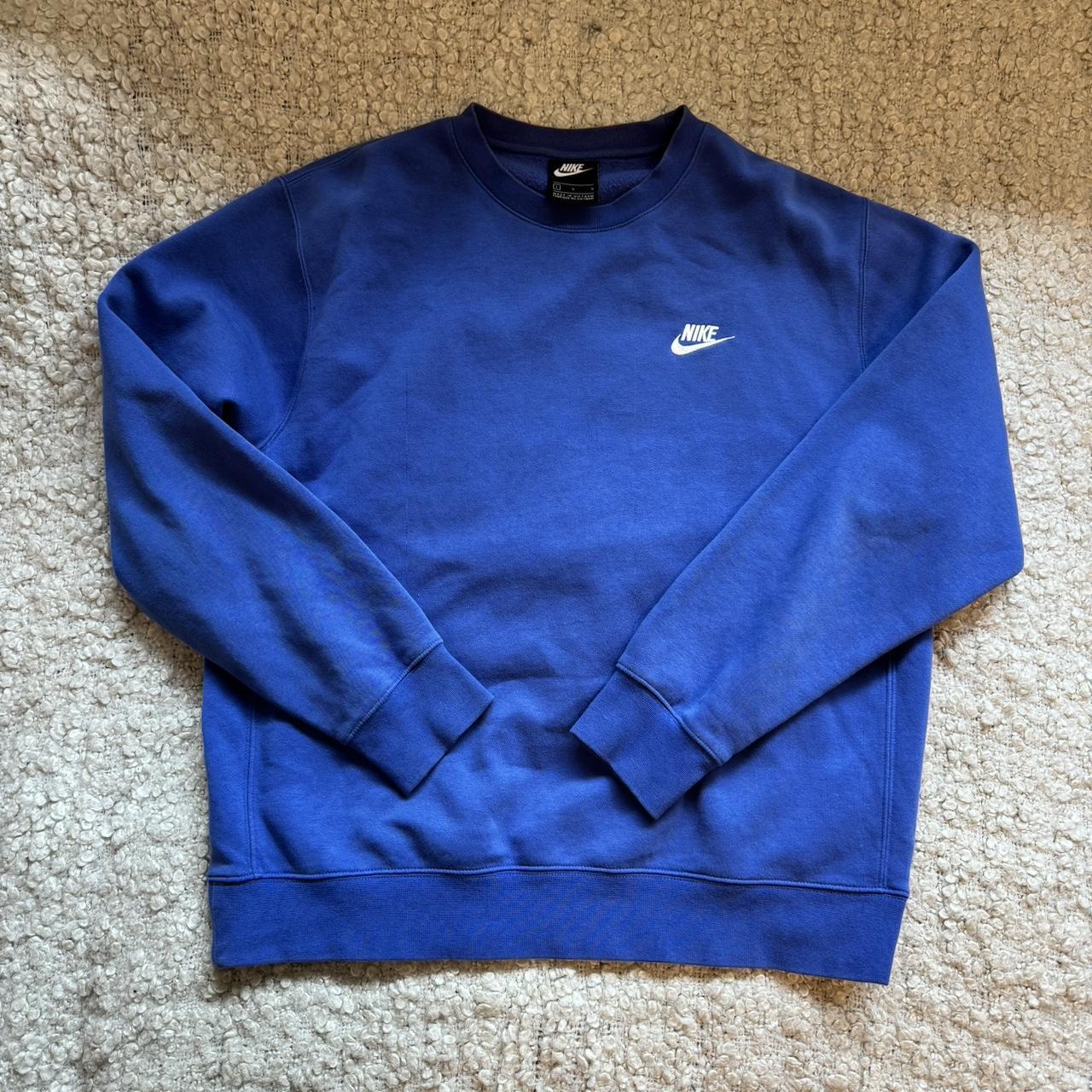 Blue Nike Crewneck Hardly worn, perfect condition! - Depop