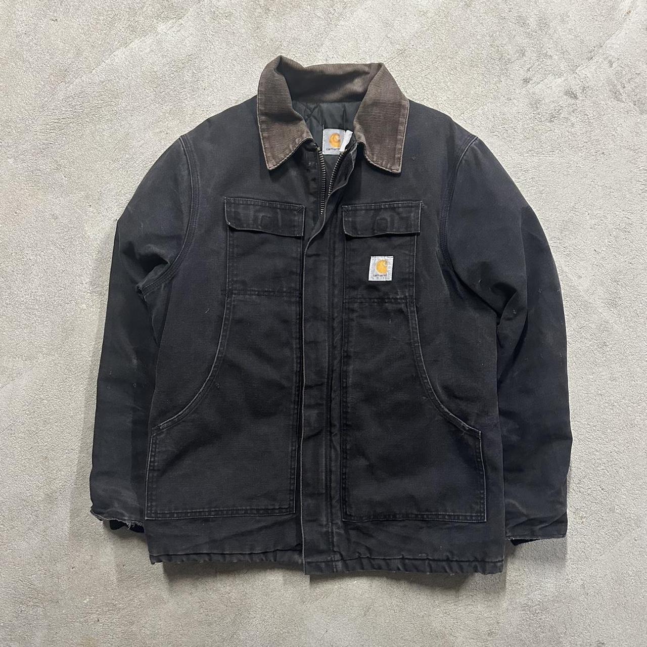 Black Carhartt Chore Jacket Size: Measures... - Depop