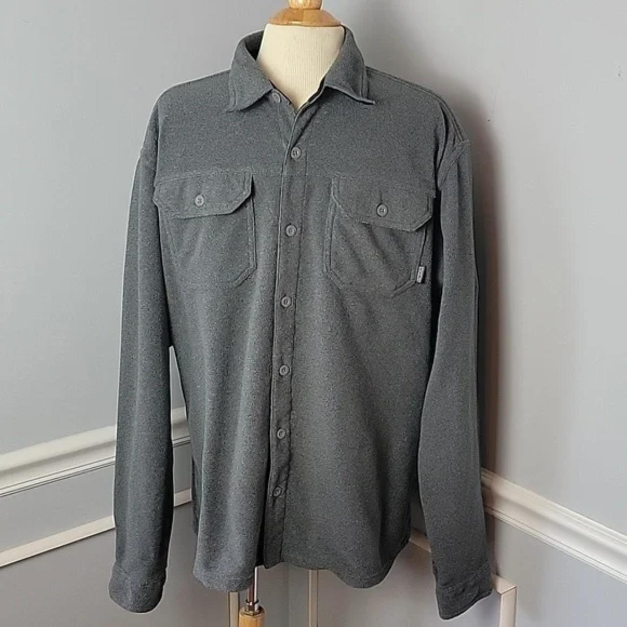 Patagonia Men's Gray Long Sleeved Piqué Fleece... | Depop