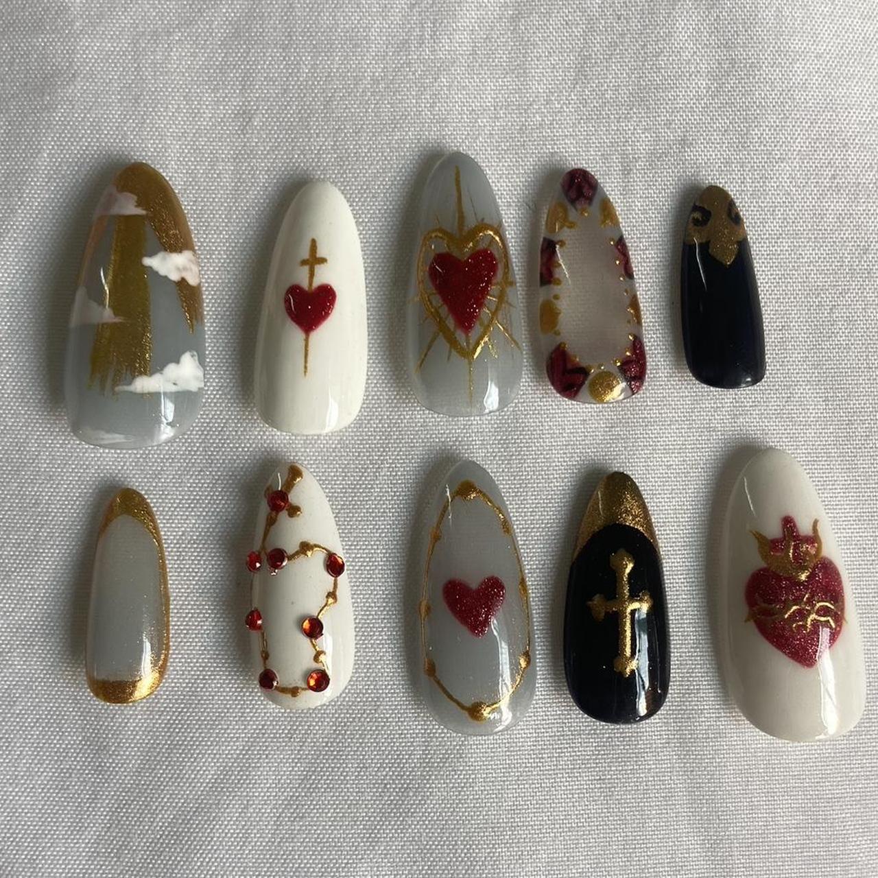 press on nails religious core catholic aesthetic... - Depop