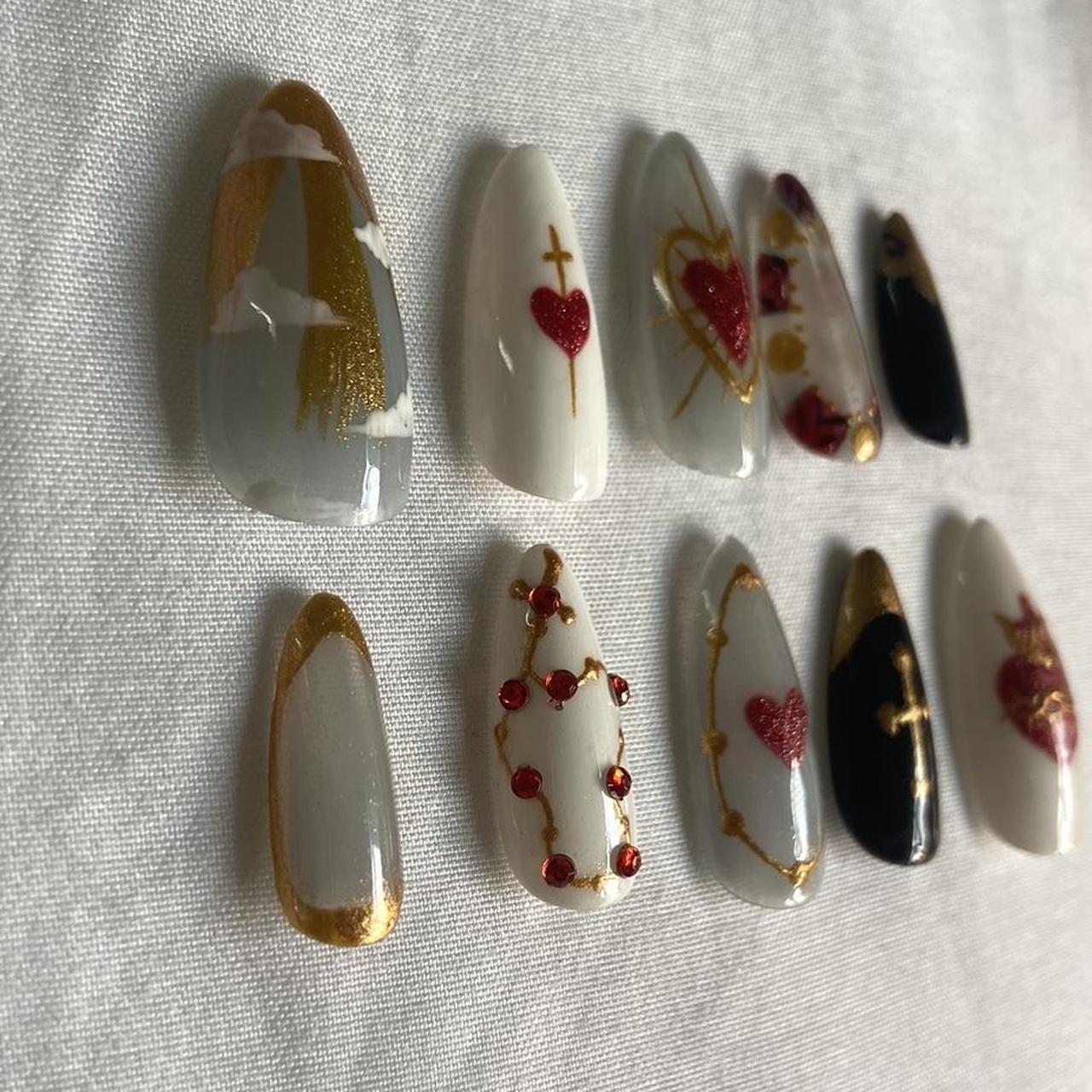 press on nails religious core catholic aesthetic... - Depop
