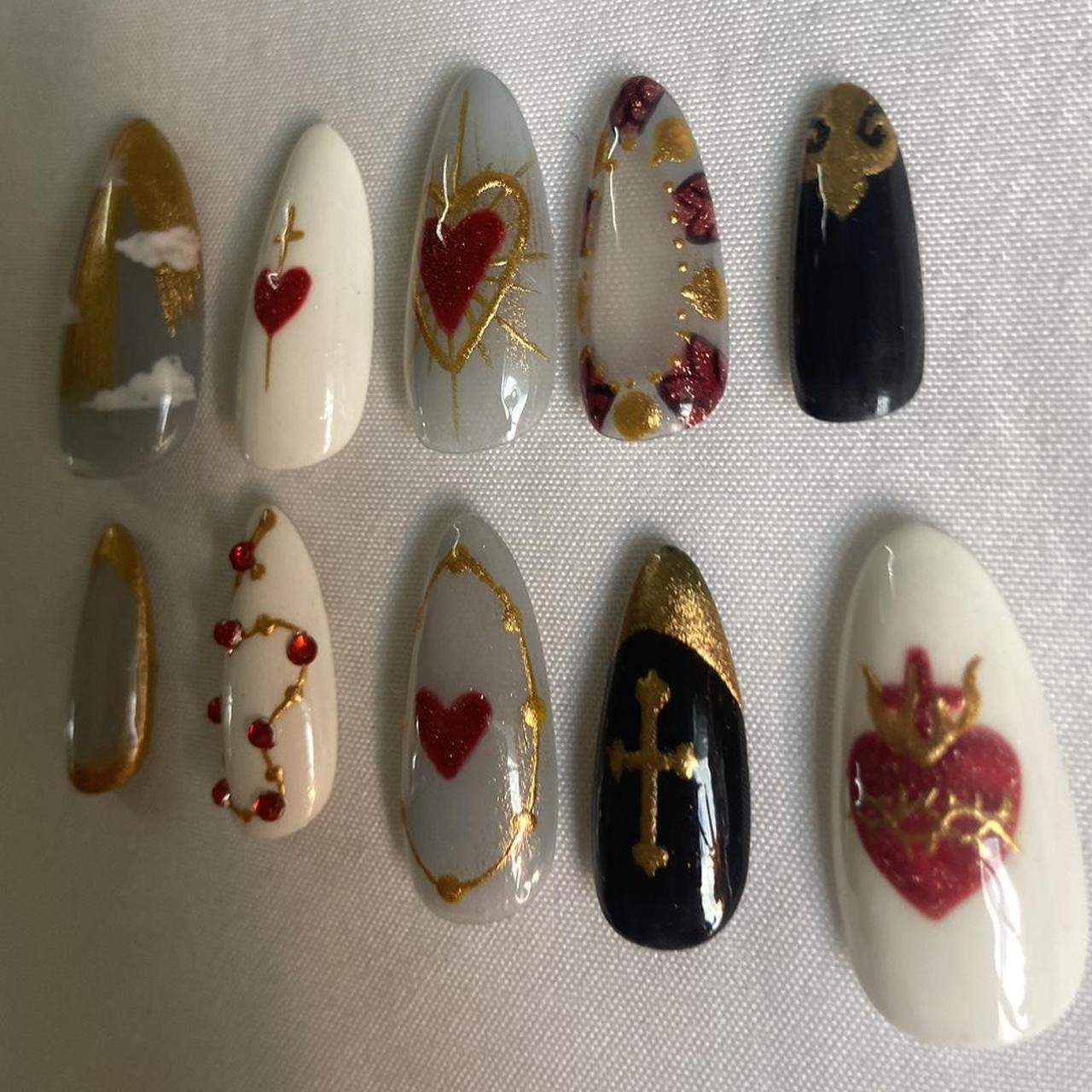 press on nails religious core catholic aesthetic... - Depop