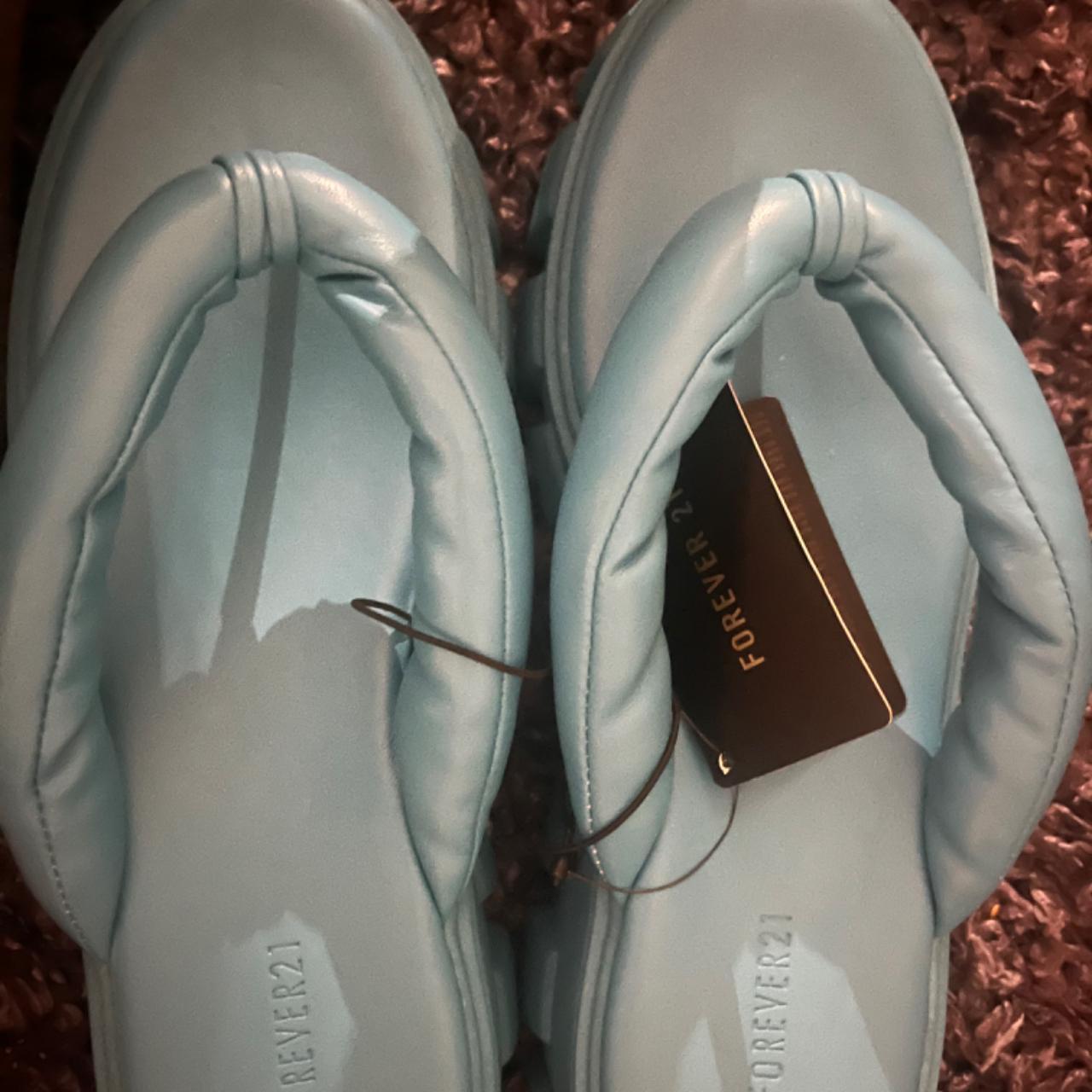 •baby blue forever 21 platform sandals •women’s... - Depop