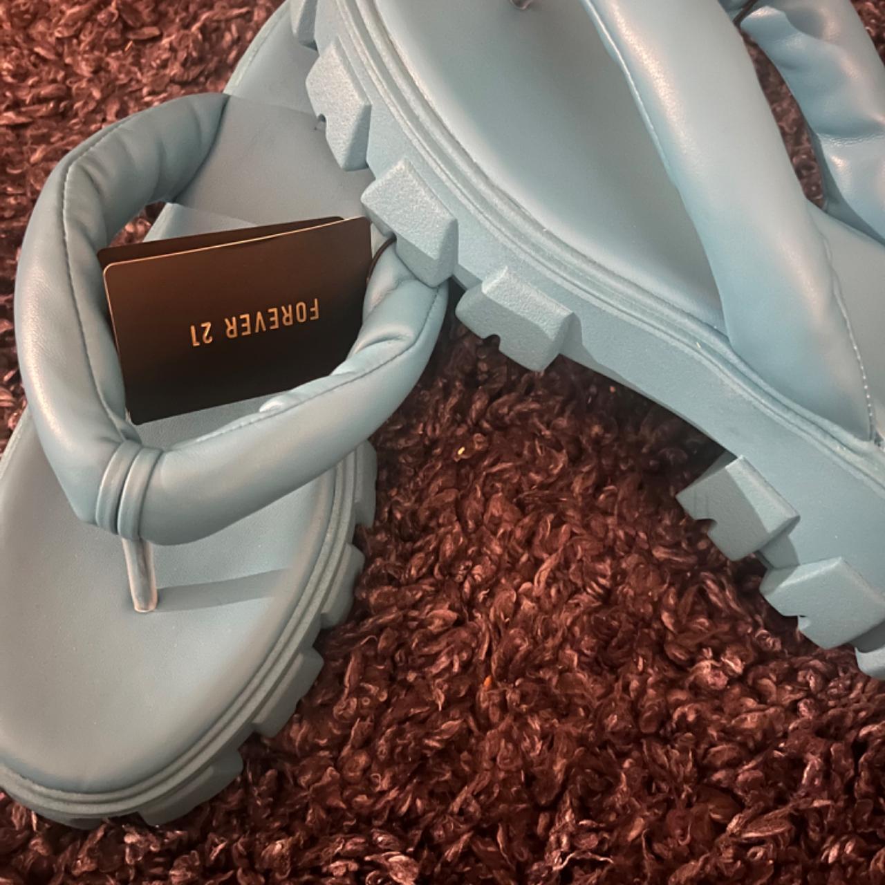 •baby blue forever 21 platform sandals •women’s... - Depop