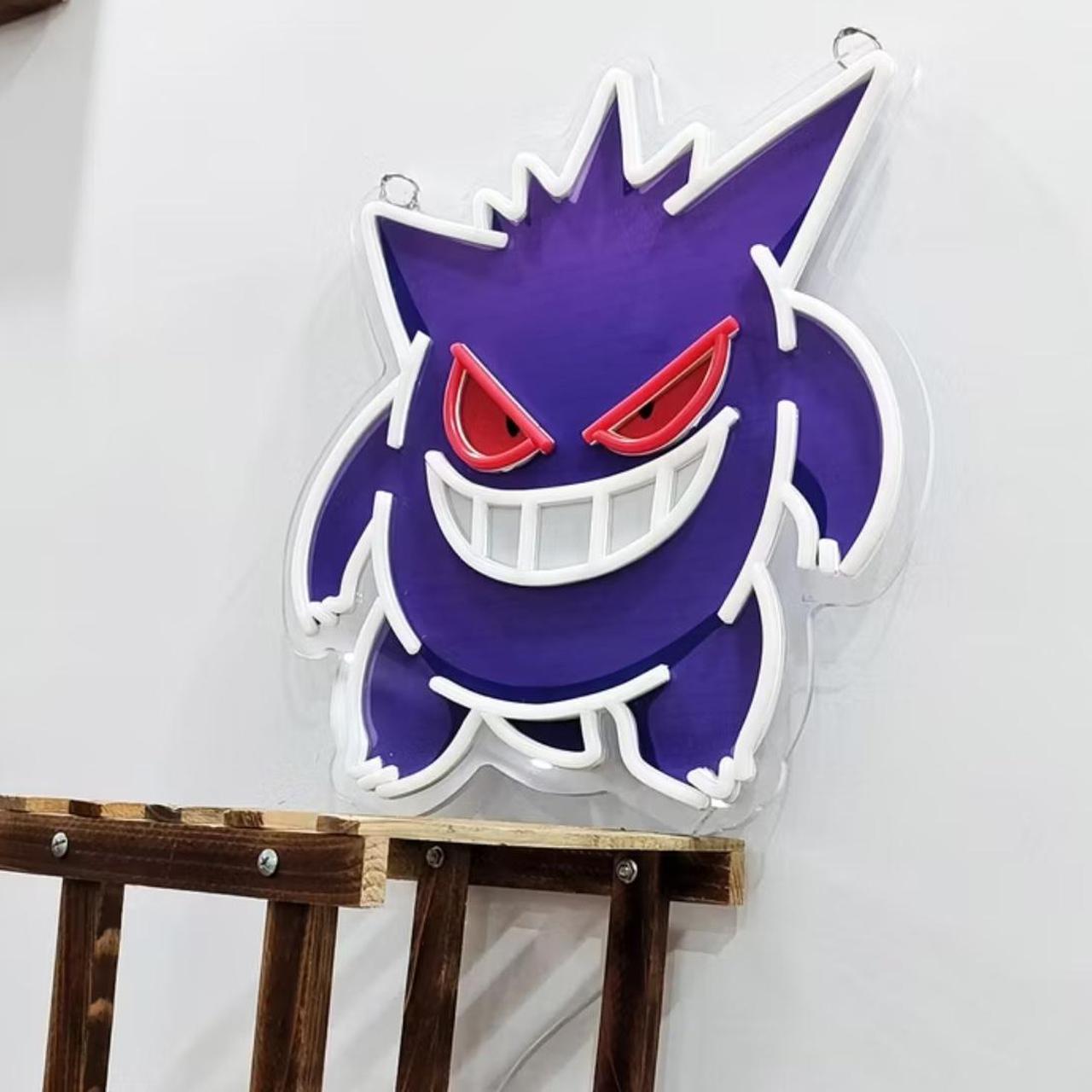 Neon Gengar light up sign #neonart #gothdecor #pokemon | Depop