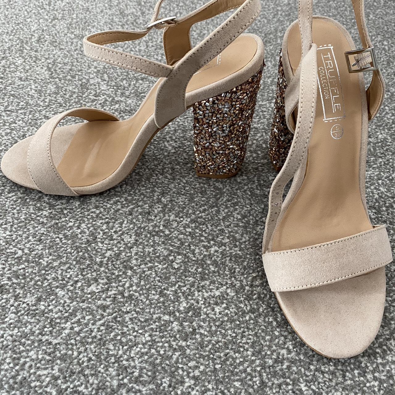 Truffle block heal nude shoes with feature sparkle... - Depop