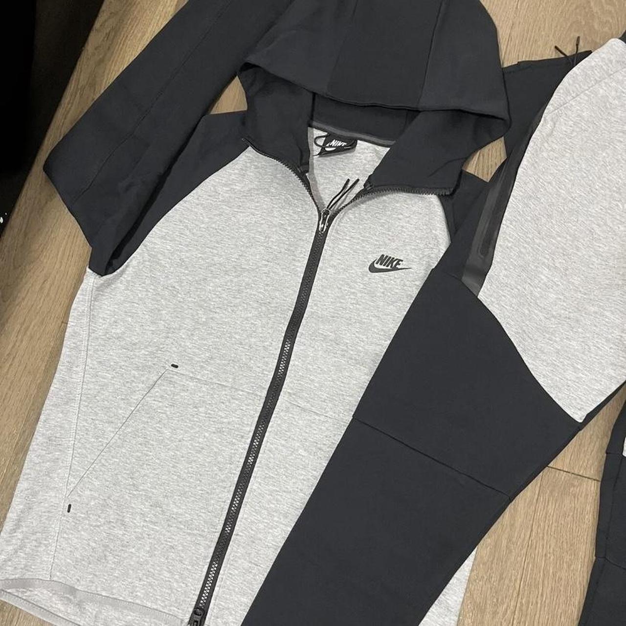 Mens Nike Tech Fleece Black and Grey Old Season Full... - Depop