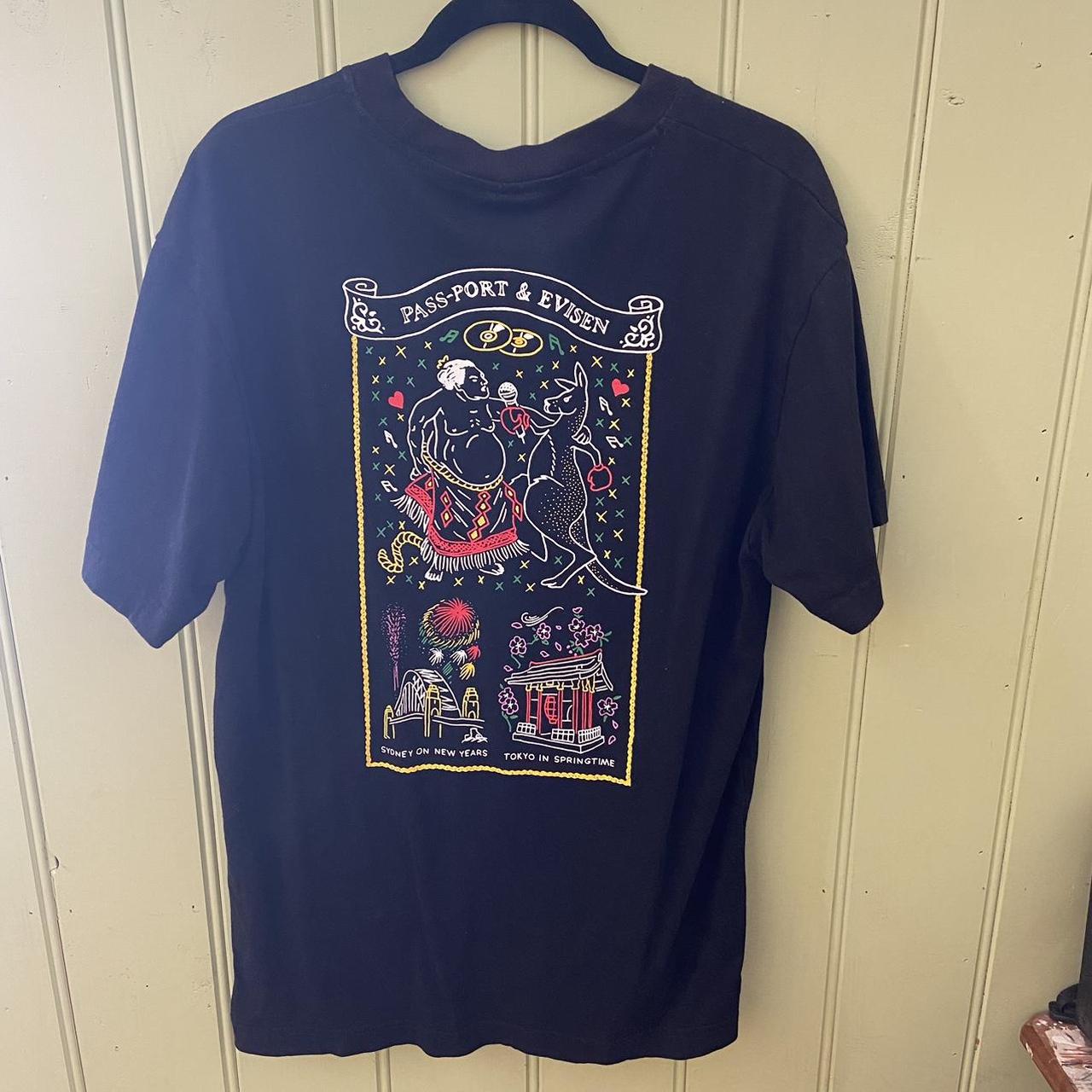 Pass port x Evisen tee Size L Worn only once - Depop