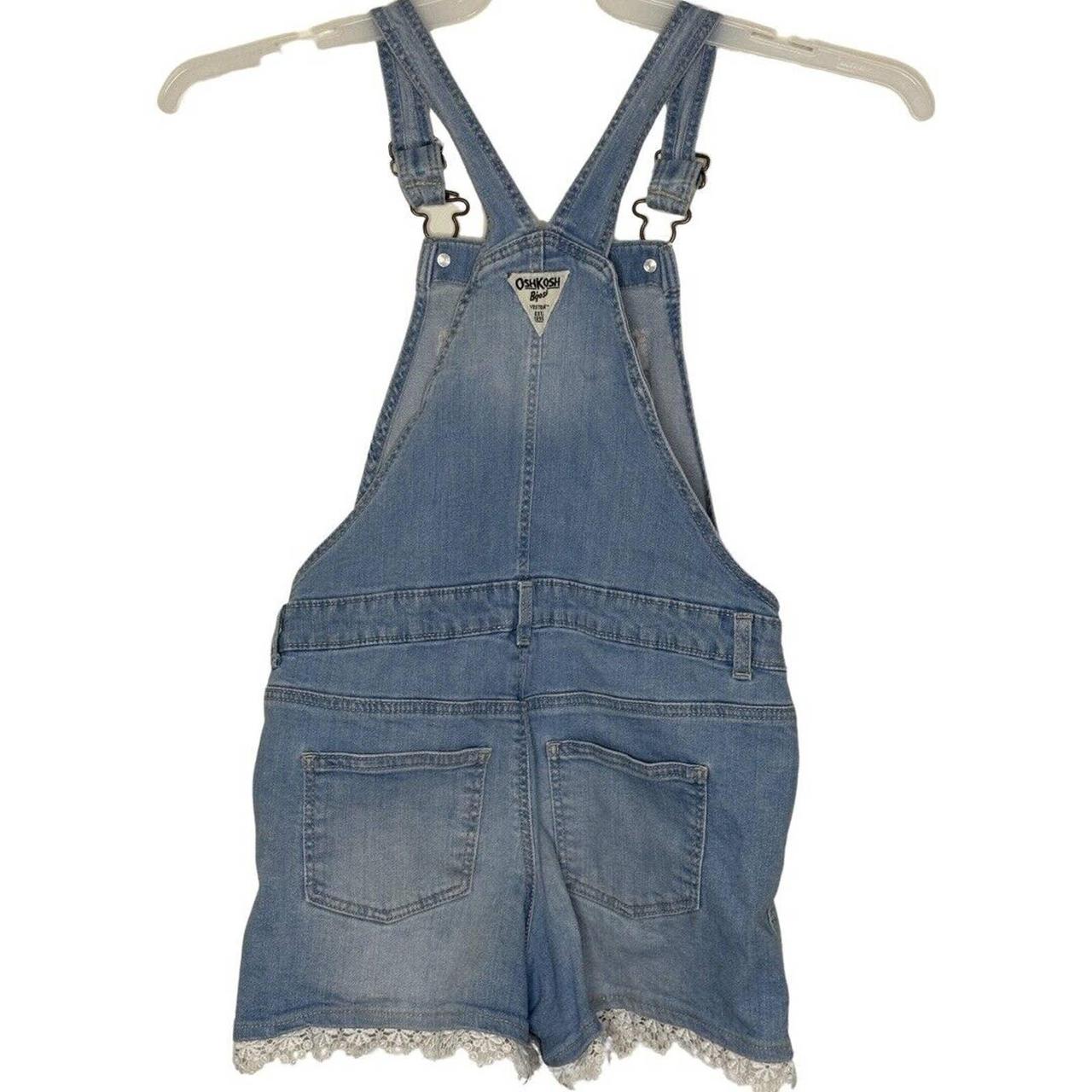 Girls Oshkosh Light Blue Denim Overalls With Lace... - Depop