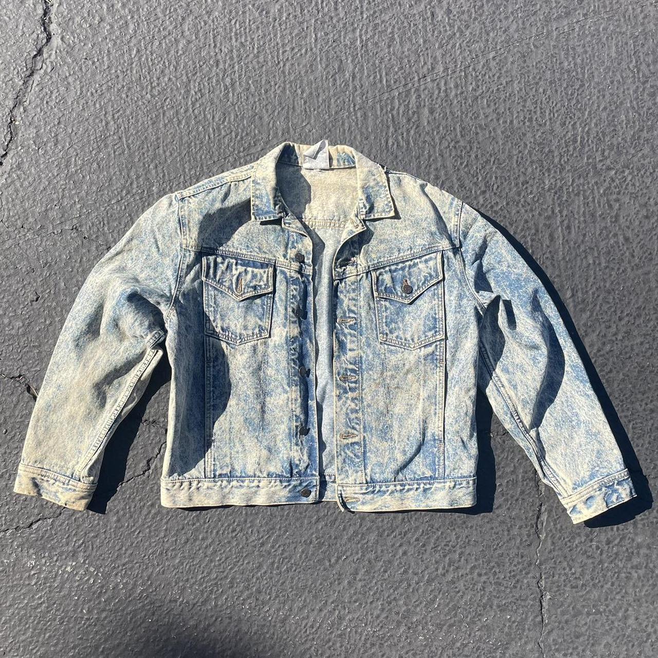 Denim jacket Vintage acid wash jacket Are a bit of... - Depop