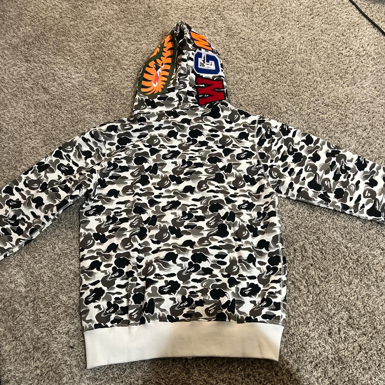 BLACK AND WHITE 10th ANNIVERSARY BAPE FULL SHARK ZIP... - Depop
