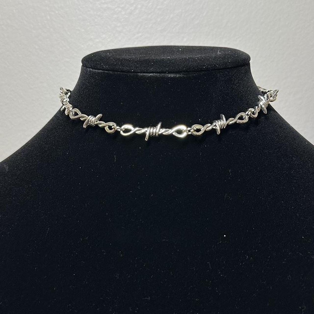 Barbed wire chain necklace. Length - 16in (adjustable) - Depop