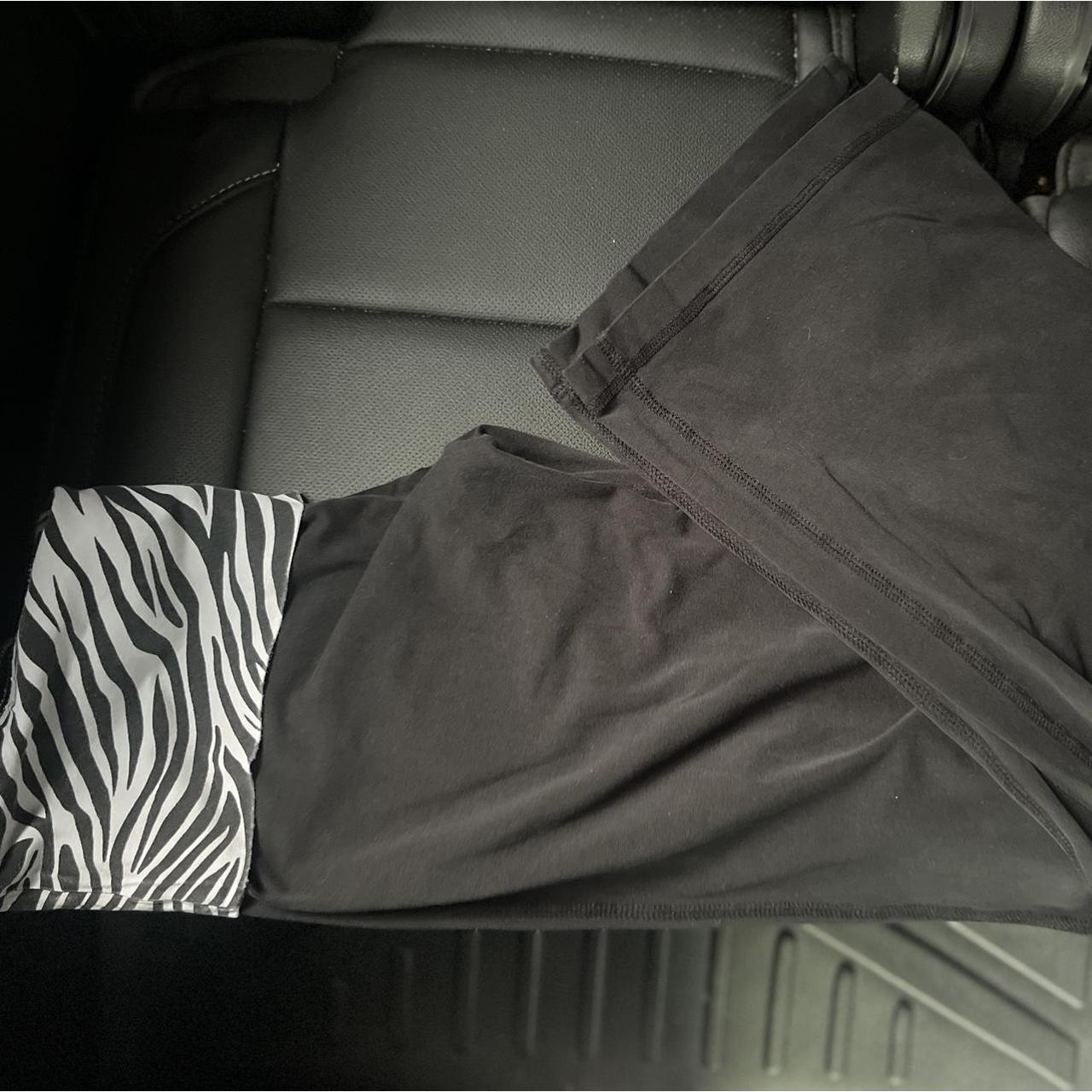 Flared fold over y2k zebra print - Depop