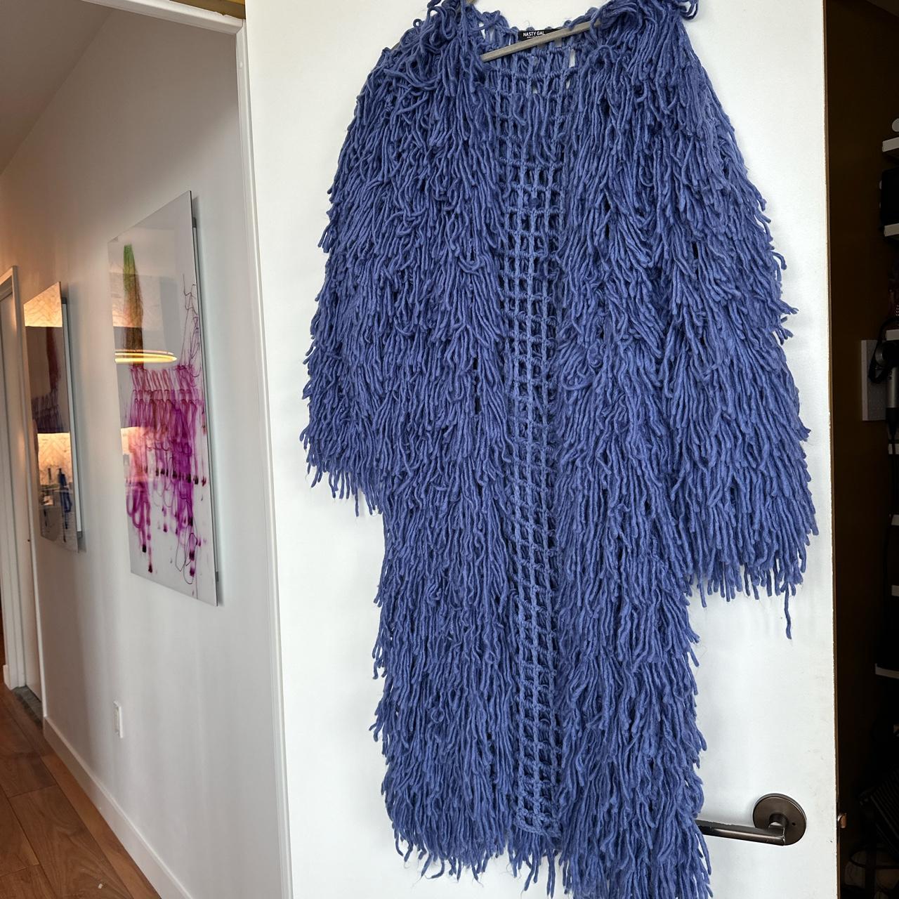 Purple shaggy floor-length sweater. For your next... - Depop