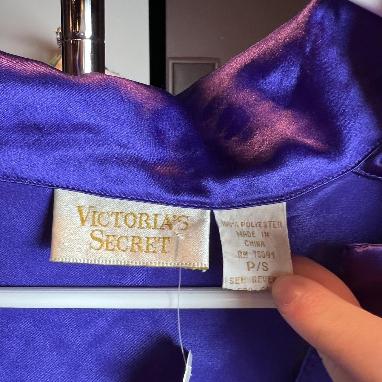 Vintage Victoria’s Secret purple silky button down... - Depop