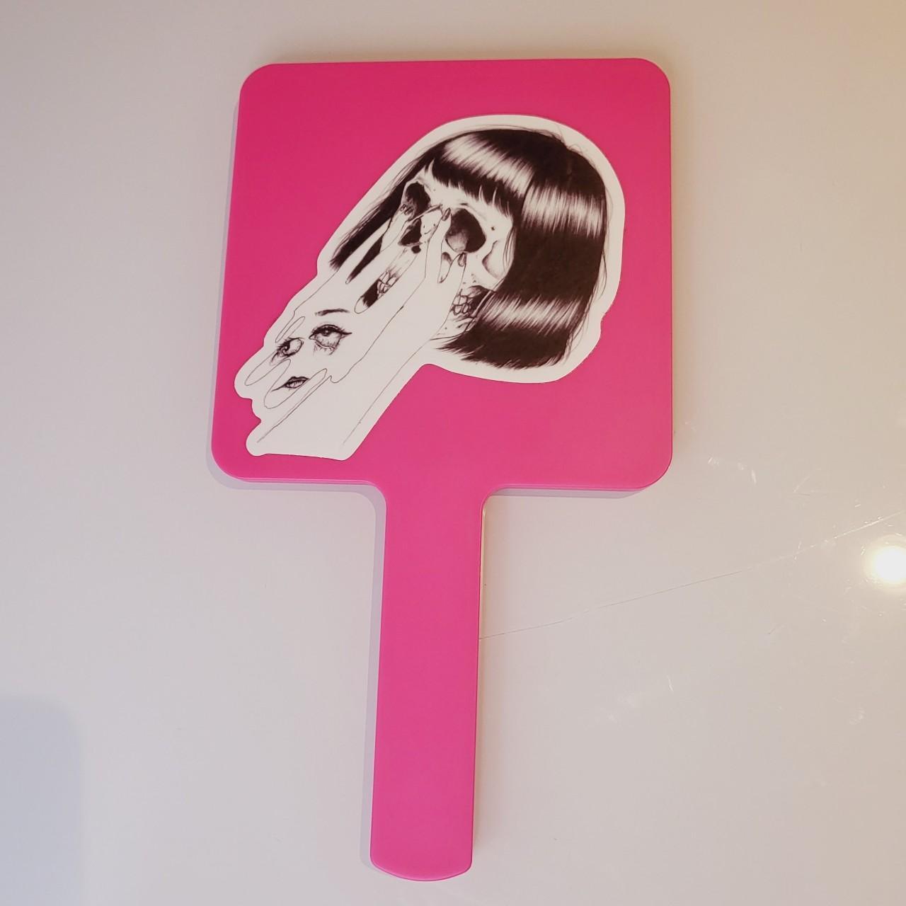 stylenanda 3ce hot pink hand held mirror customized... - Depop
