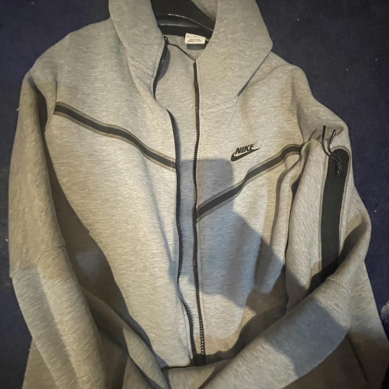 Grey Nike tech fleece jacket - Depop