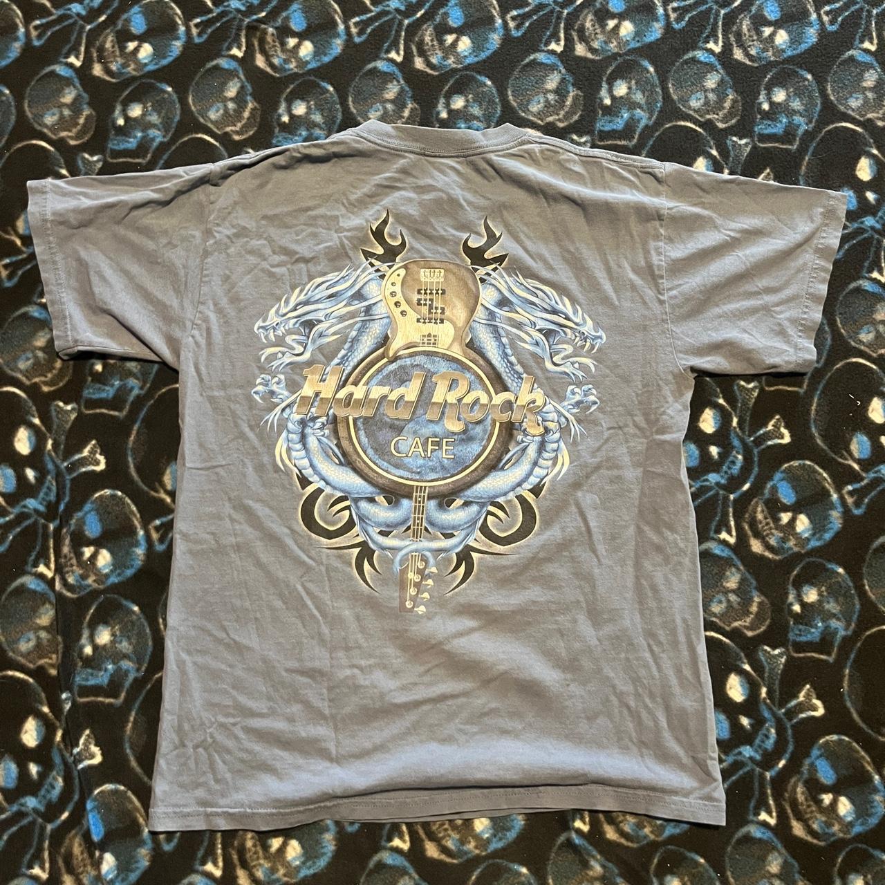 Crazy Hard Rock Cafe tee with dragons and fire Dm... - Depop