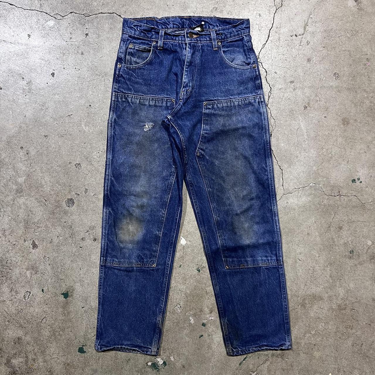 Vintage Prison Blue Double Knee Pants Size 32 x... - Depop