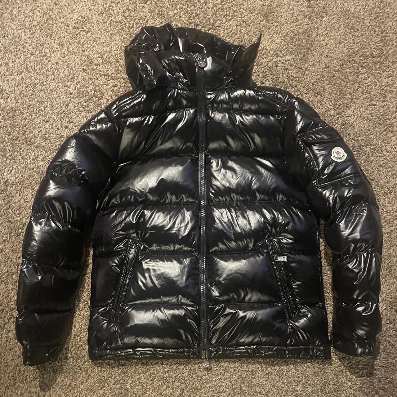 Moncler Maya Jacket Black Gently Worn Size Medium... - Depop