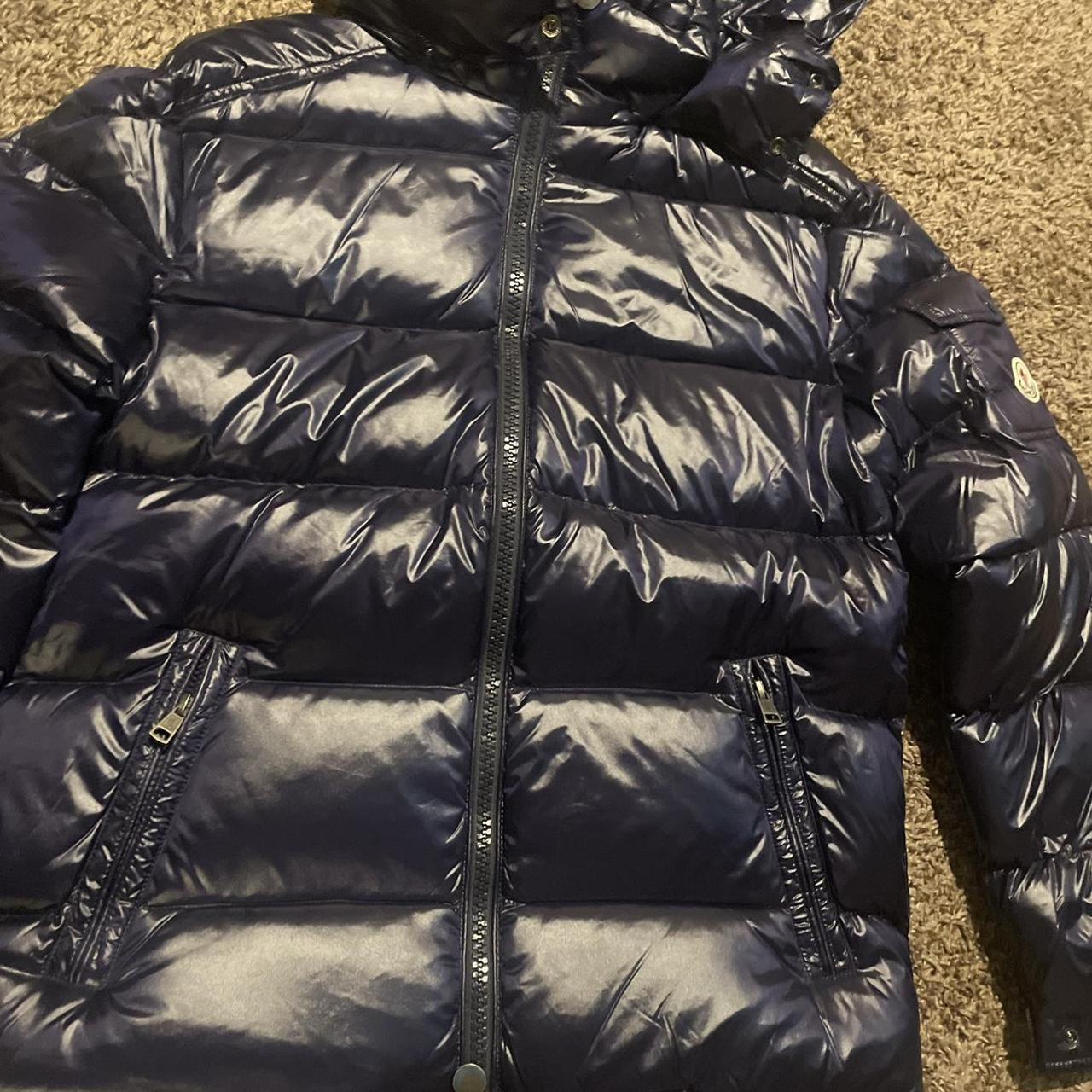 Moncler Maya Jacket Navy Blue Size Small Lightly... - Depop