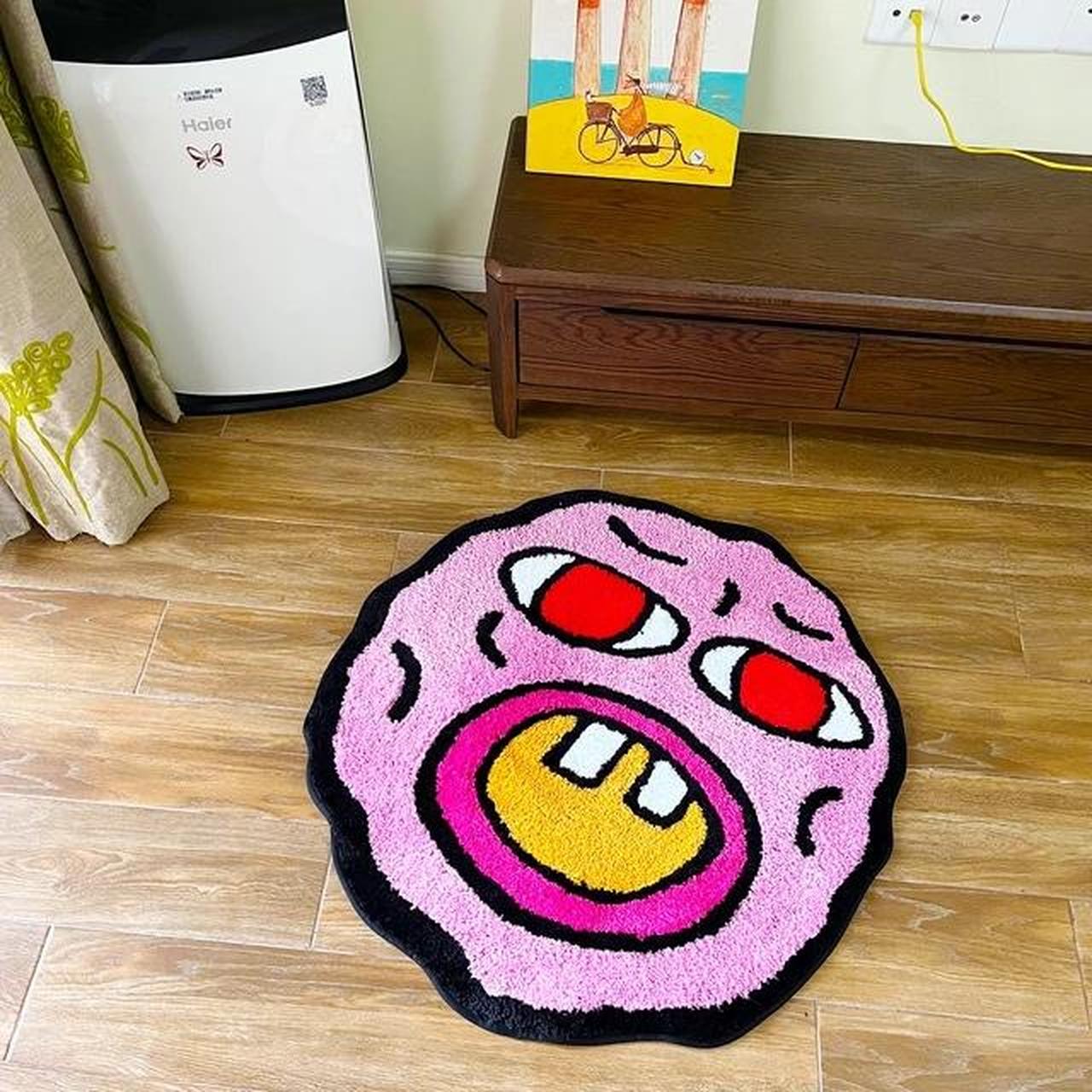 Cherry Bomb Tufted Rug 24”x24” Handmade Product /... - Depop