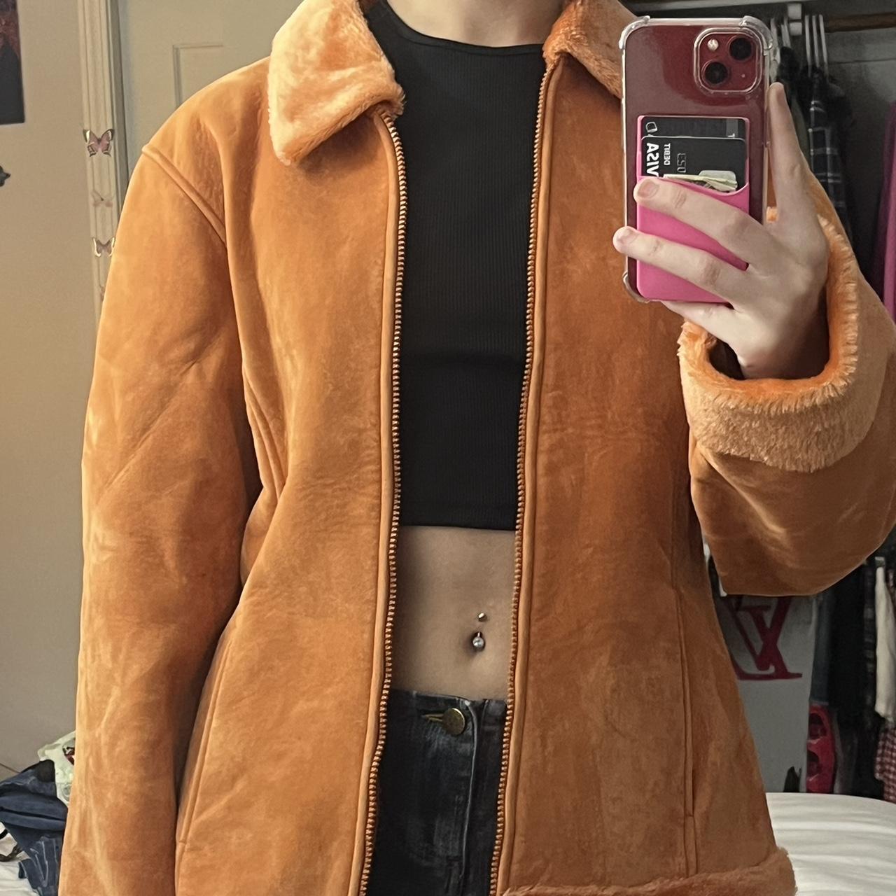 Vintage orange 70’s style jacket - Depop