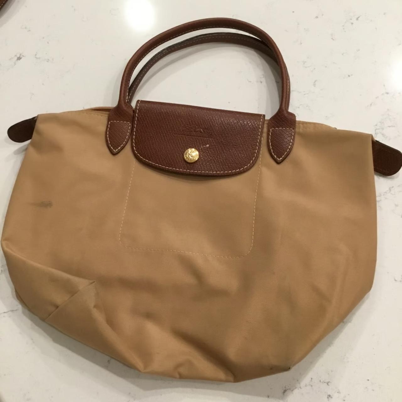 Longchamp bag Small bag Color beige Short strap No... - Depop