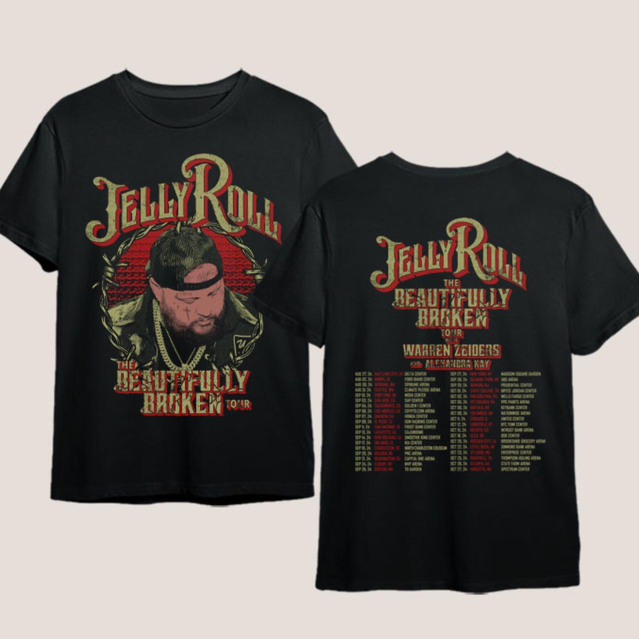 Jelly Roll T-shirt Jelly Roll 2024 Tour T-Shirt The... - Depop