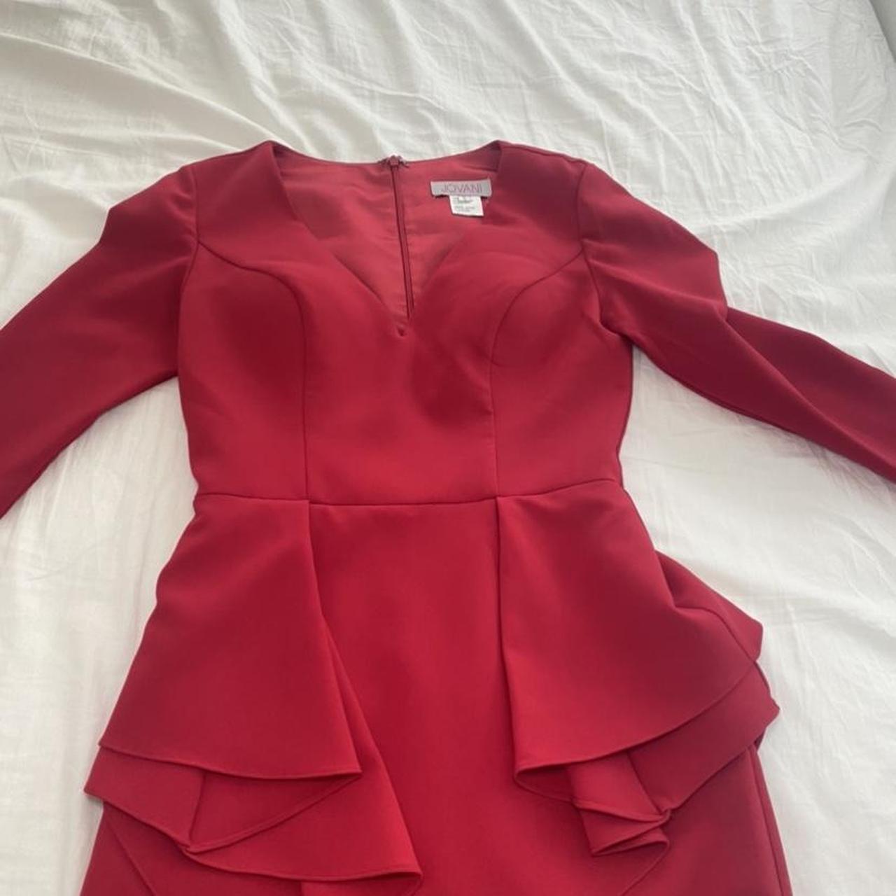 Jovani Homecoming Red Dress V-line neck NEVER... - Depop