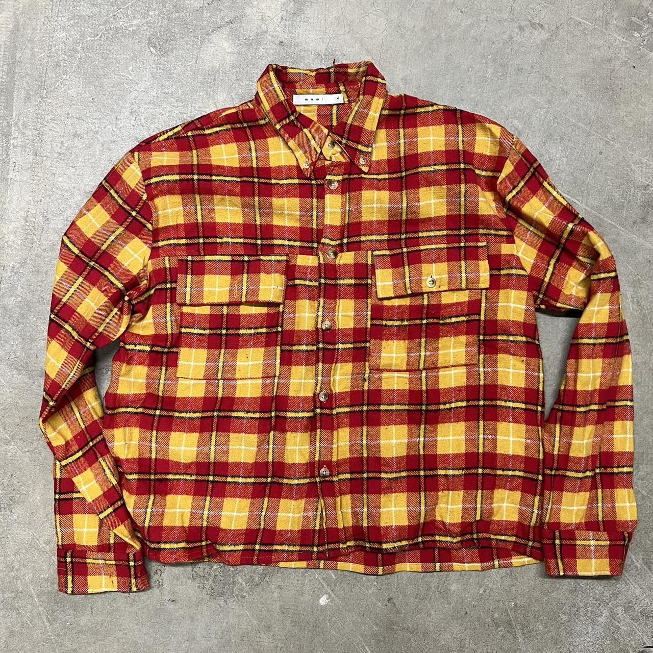MNML Flannel - Red/Yellow - Depop