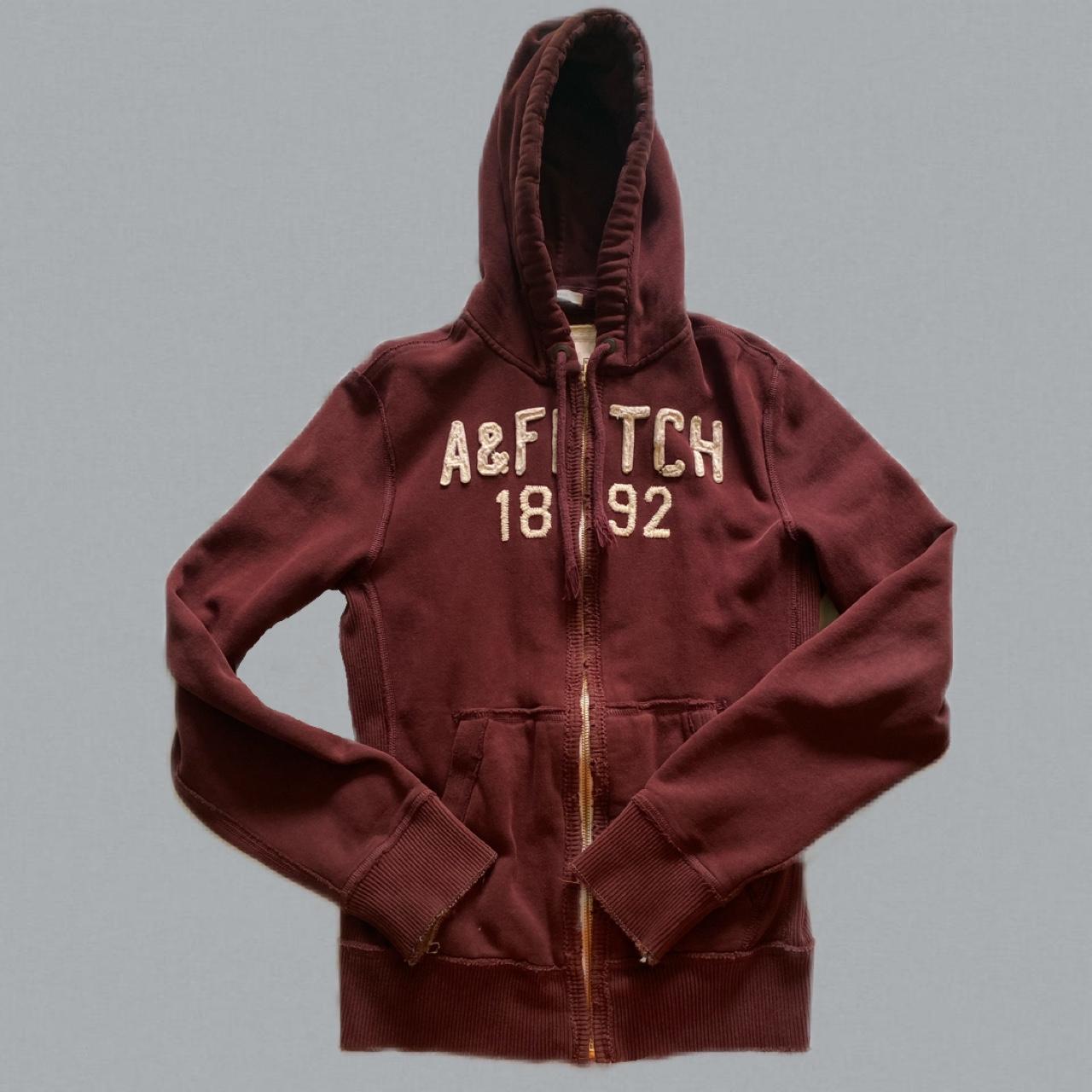 Vintage Abercrombie & Fitch zip-up hoodie >tagged... - Depop