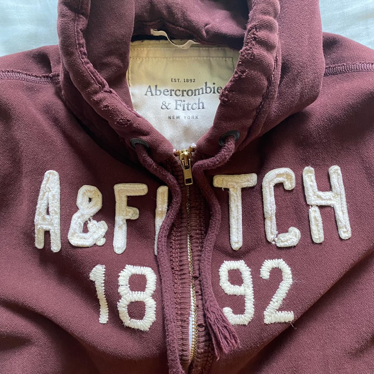 Vintage Abercrombie & Fitch zip-up hoodie >tagged... - Depop