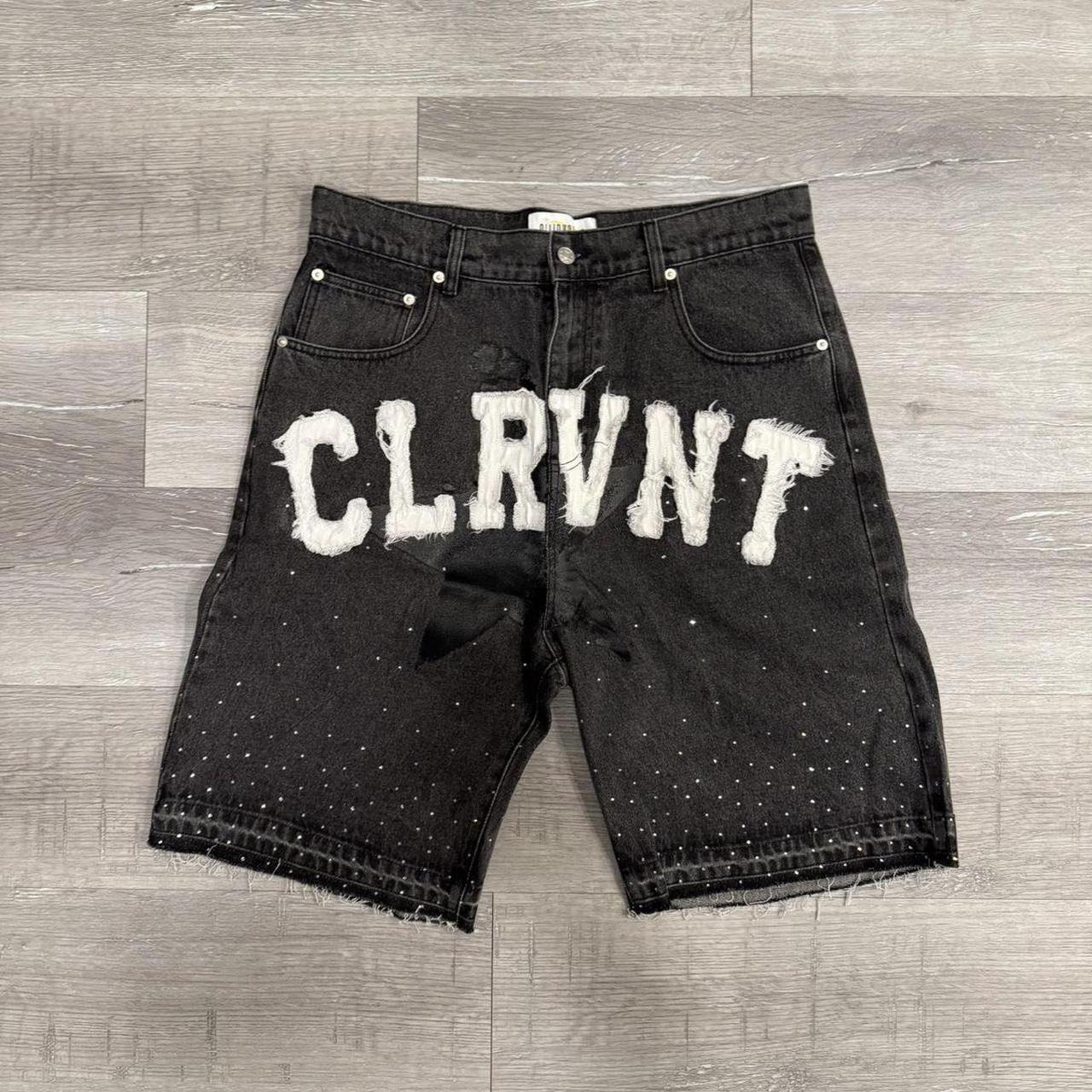 CLRVNT- Black denim shorts | Depop