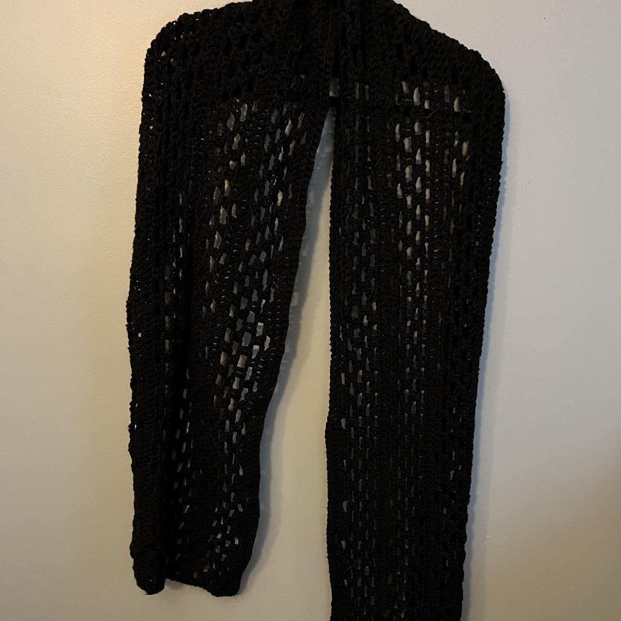 black crochet scarf - Depop