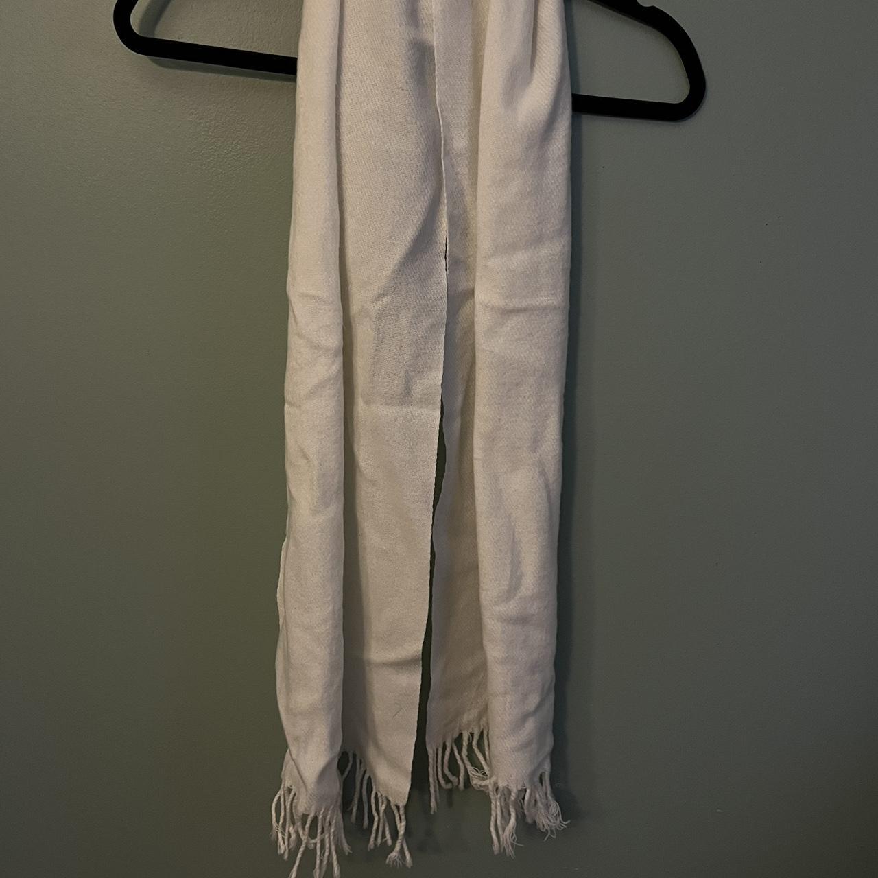 white soft winter scarf - Depop