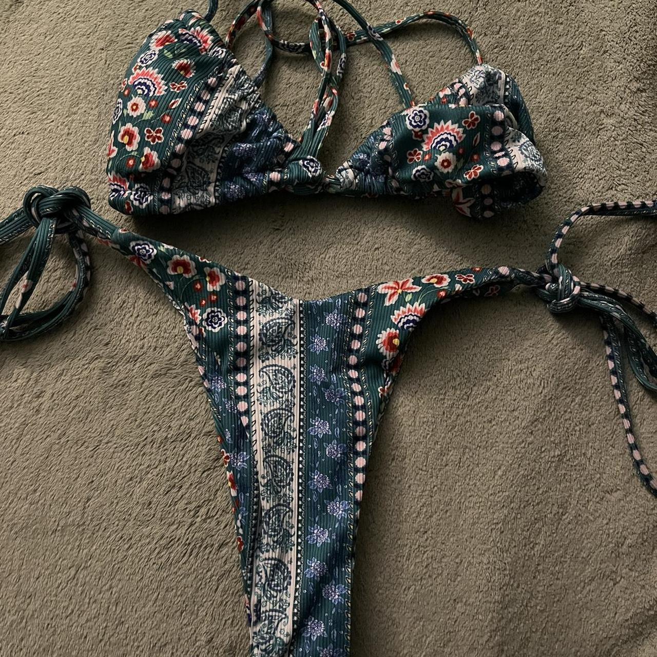 swimsuit bundle green swimsuit wild fable multi... - Depop